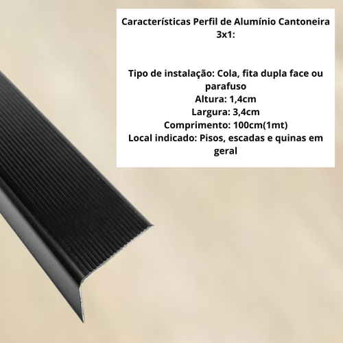 Perfil Alumínio Cantoneira 3x1 Fumê - Estilo Home Center